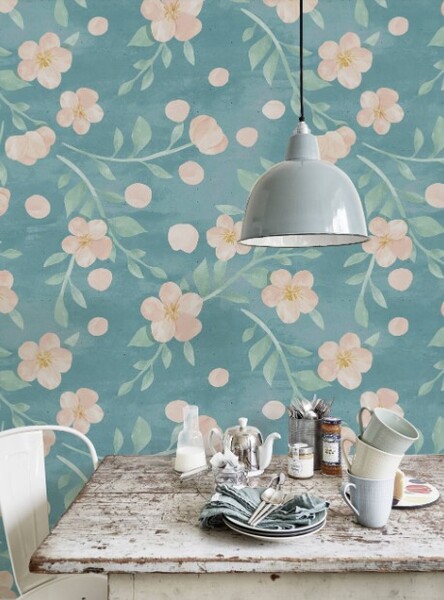 Lovely Delicate Flowers Wallpaper, wall mural - ColorayDecor.com